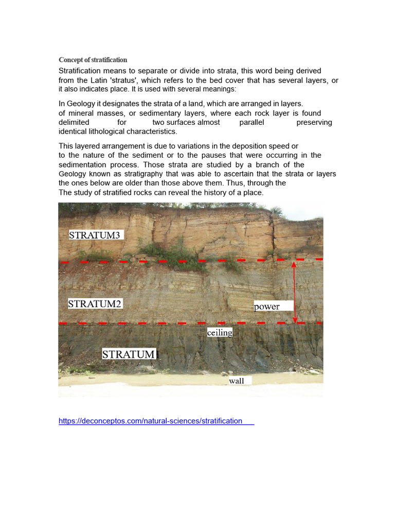 Concept of Stratification | PDF | Stratigraphy | Sedimentary Rock