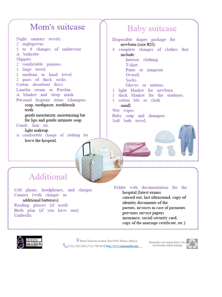 Printable Suitcase List | PDF | Diaper | Hygiene