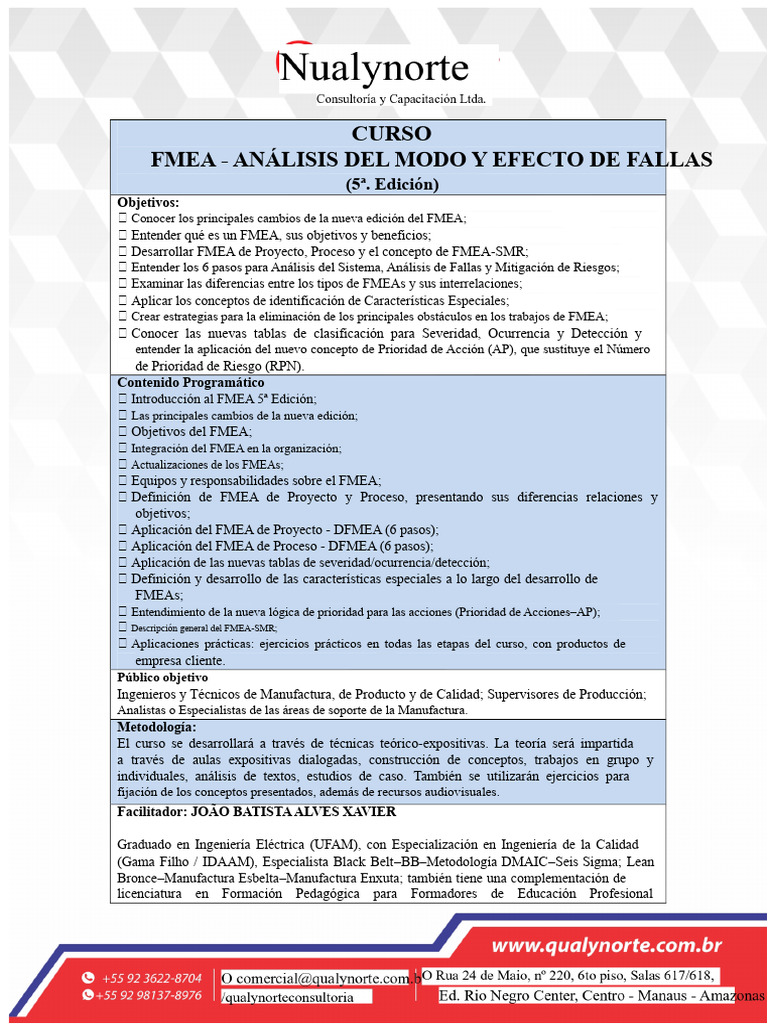Curso FMEA: Análisis y Aplicaciones | PDF | Lean Manufacturing ...
