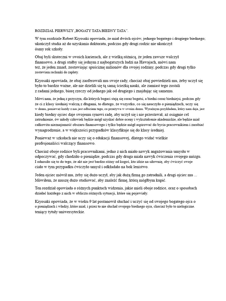 Bogaty Tata, Biedny Tata | PDF