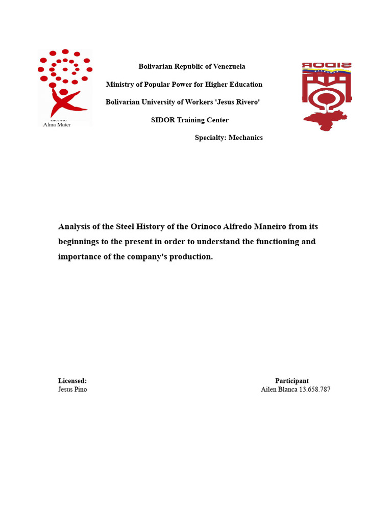 Analysis of SIDOR's Steel Production History | PDF | Rolling ...