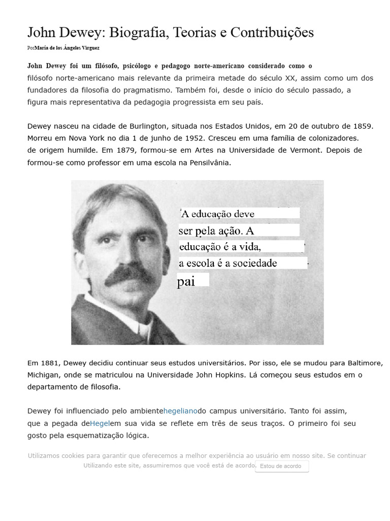 Contribuições de John Dewey à Educação | PDF | Pedagogia | John Dewey