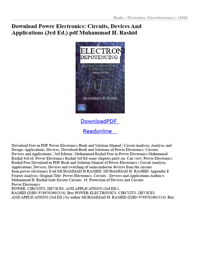 Power Electronics: Circuits & Devices PDF | PDF