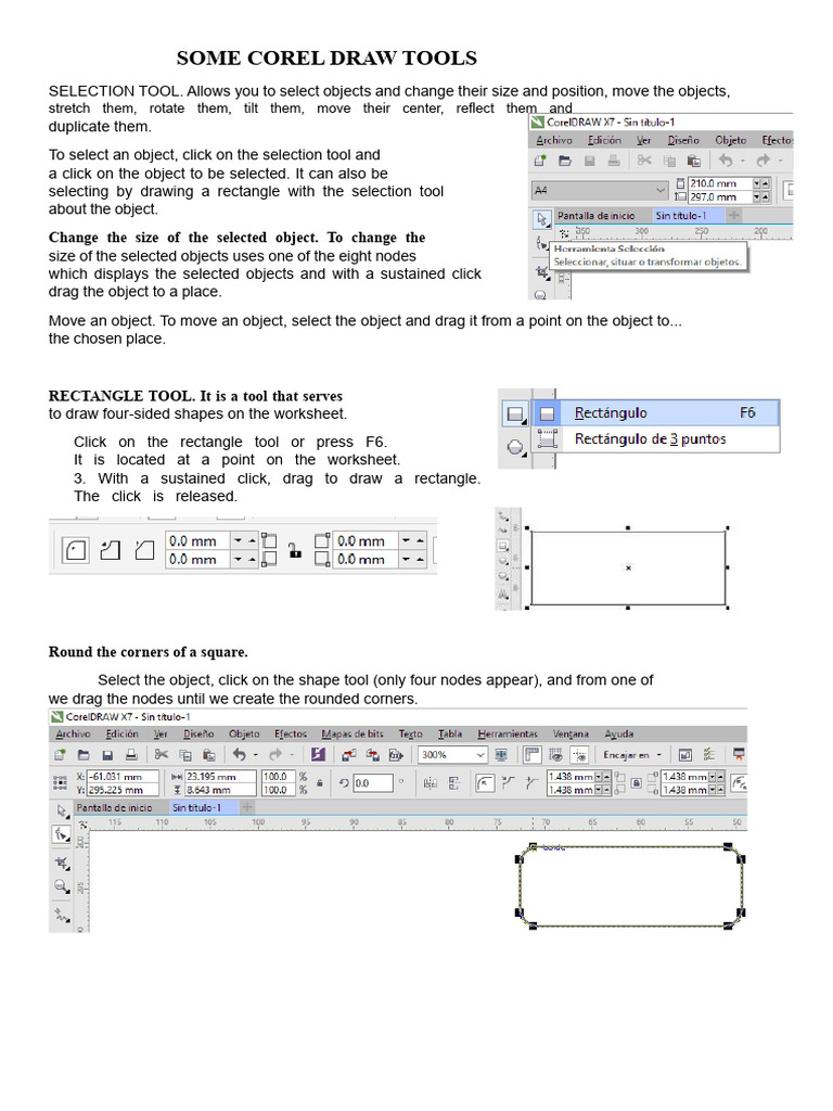 CorelDRAW Tool Overview PDF | PDF | Shape | Cartesian Coordinate System