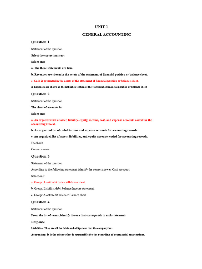 Accounting Questionnaire 1-2-3 | PDF | Debits And Credits | Balance Sheet