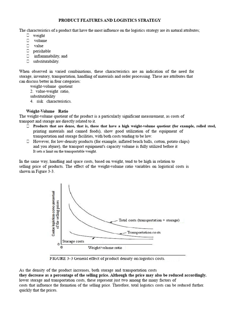 Directed Study CHARACTERISTICS OF THE PRODUCT AND ITS LOGISTICAL ...