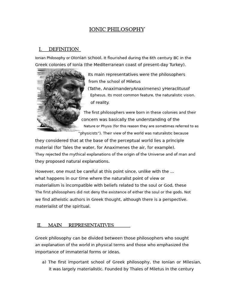 Ionic Philosophy | PDF | Ancient Greek Philosophy | Metaphysics