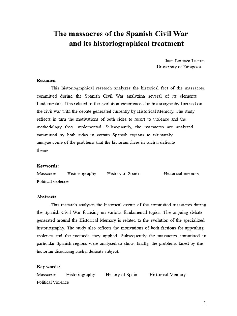 The Massacres of The Spanish Civil War | PDF | Francisco Franco ...