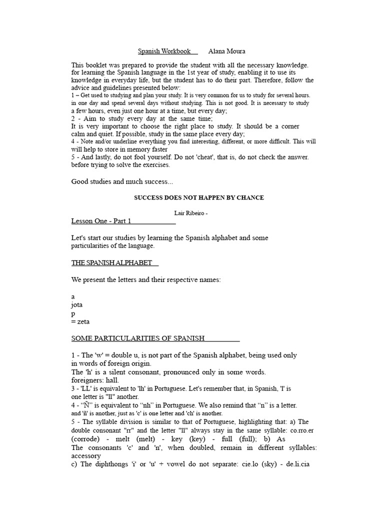 Spanish Beginner Workbook 10 | PDF | Linguistics | Grammar