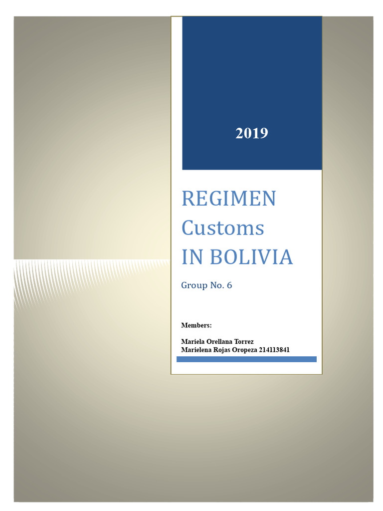 Customs Regime in Bolivia | PDF | Customs | Tariff