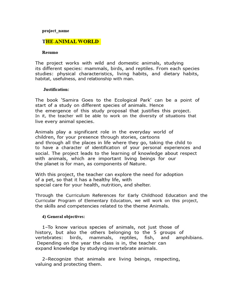 Project Vertebrate and Invertebrate Animals | PDF | Vertebrates ...