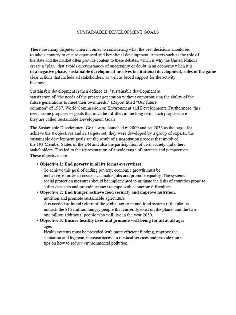Overview of Sustainable Development Goals | PDF | Sustainability ...