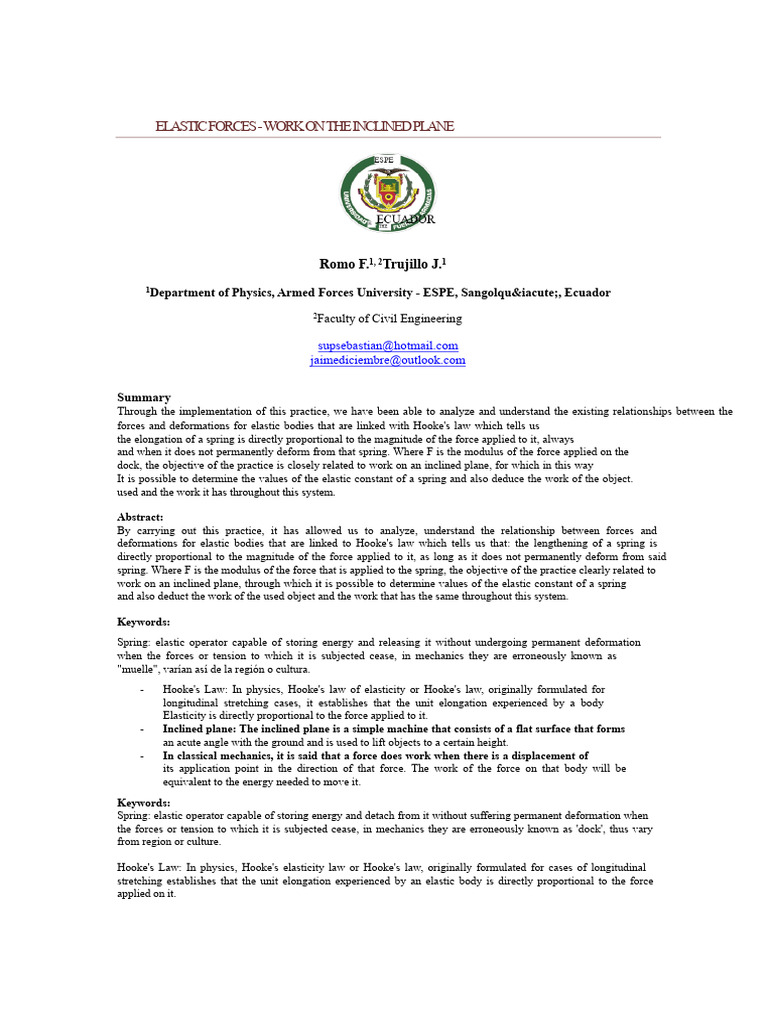 Elastic Forces | PDF | Elasticity (Physics) | Force