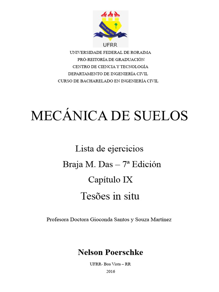 Braja M Das - 7 Ed - Capítulo 09 - Tensiones in Situ | PDF | Mecánica ...