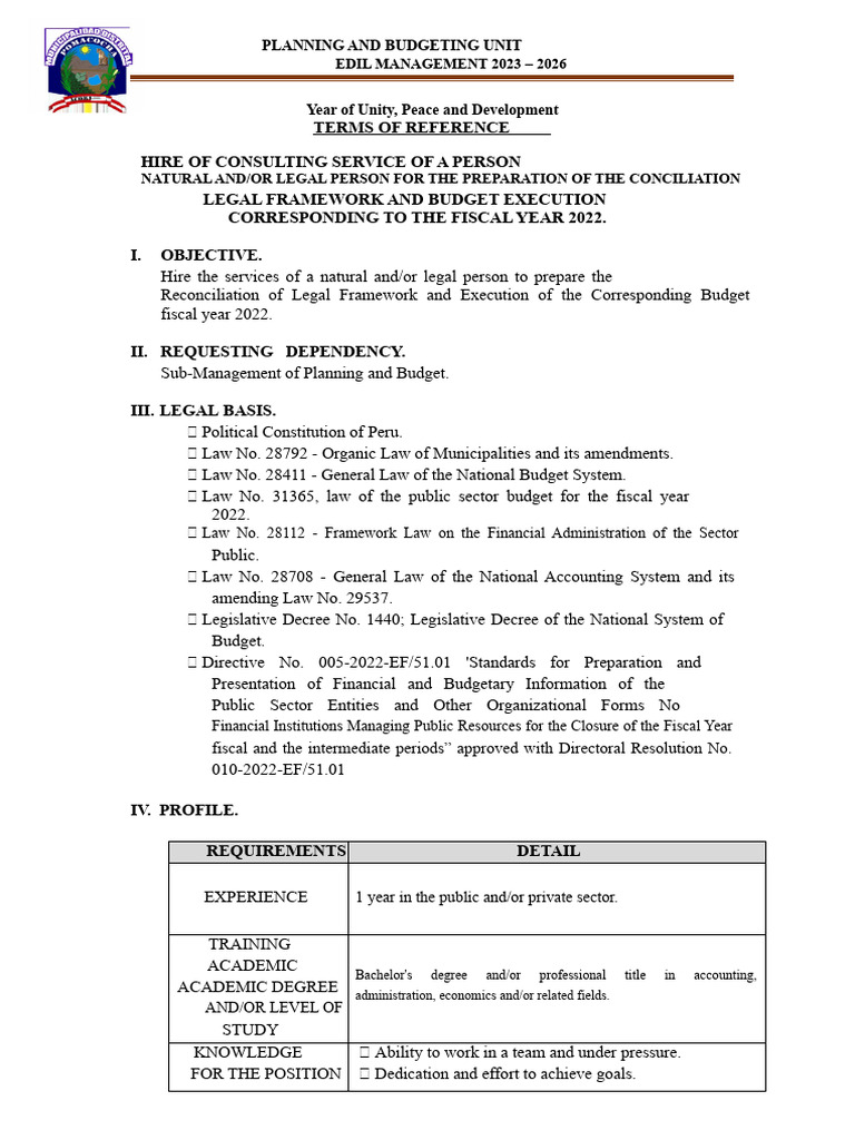 TDR CONCILIATION BUDGET FRAMEWORK 2022 Ocx | PDF | Regulatory ...