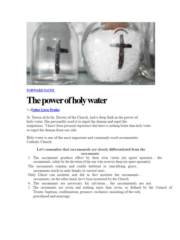 Holy Water | PDF | Sacraments | Exorcism