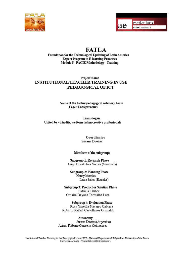 Teacher Training Project | PDF | Educational Technology | Learning