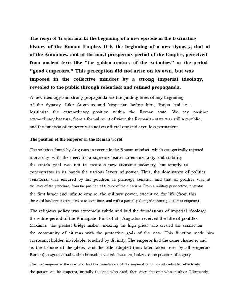 The Reign of Trajan | PDF | Roman Empire | Ancient Rome