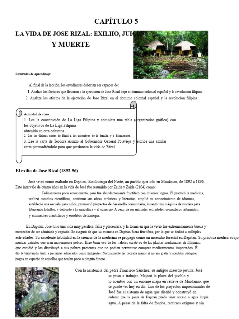 Módulo 5 La Vida de JOSE RIZAL Exilio Juicio y Muerte | PDF