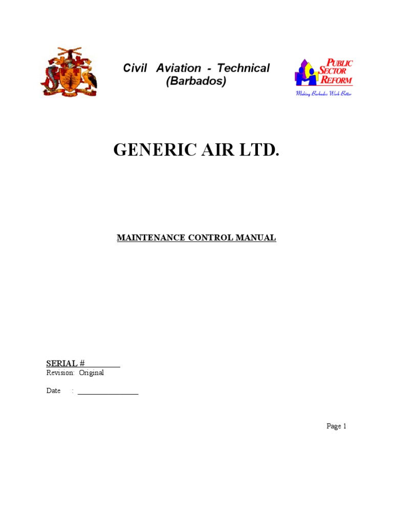 Generic Maintenance Control Manual | PDF | Aircraft | Aviation