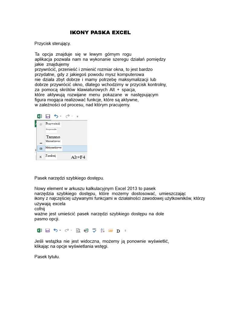 Ikony Paska Excel | PDF