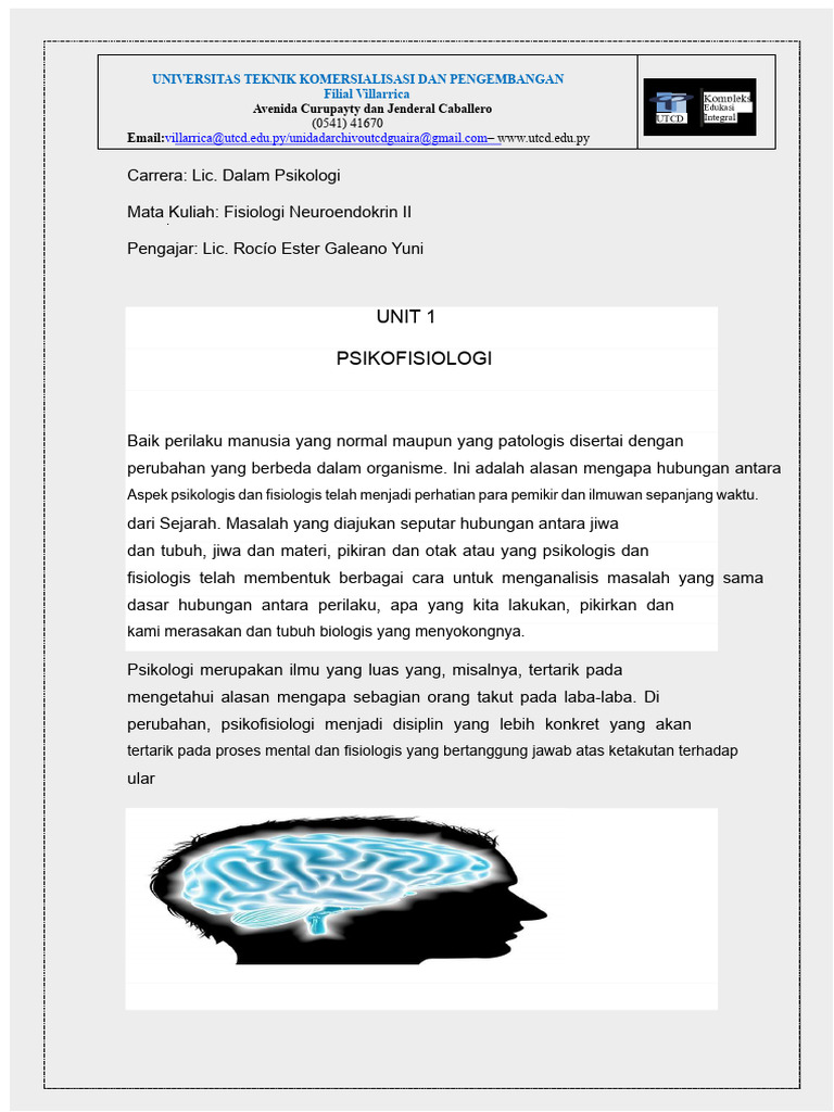 Unit 1 Psychophysiology | PDF