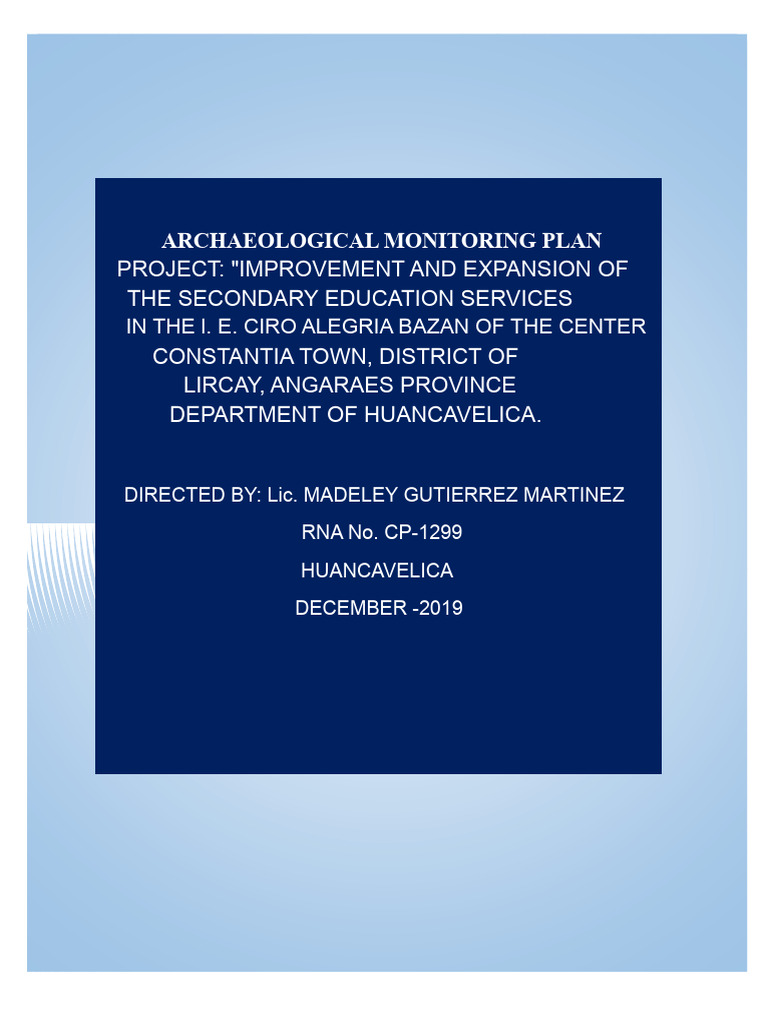Archaeological Monitoring Plan-01 | PDF | Rain | Foundation (Engineering)