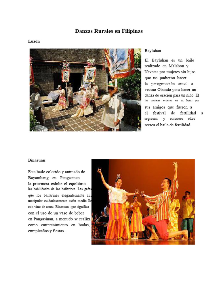 Danzas Rurales de Filipinas | PDF | Bailes | Filipinas