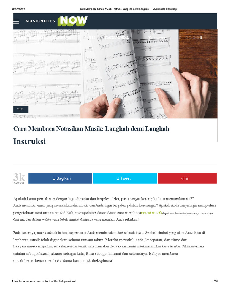 Cara Membaca Notasi Musik dengan Mudah | PDF