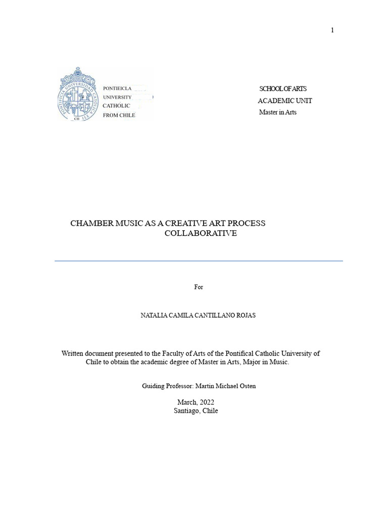 Chamber Music As A Creative Process of Collaborative Art | PDF ...