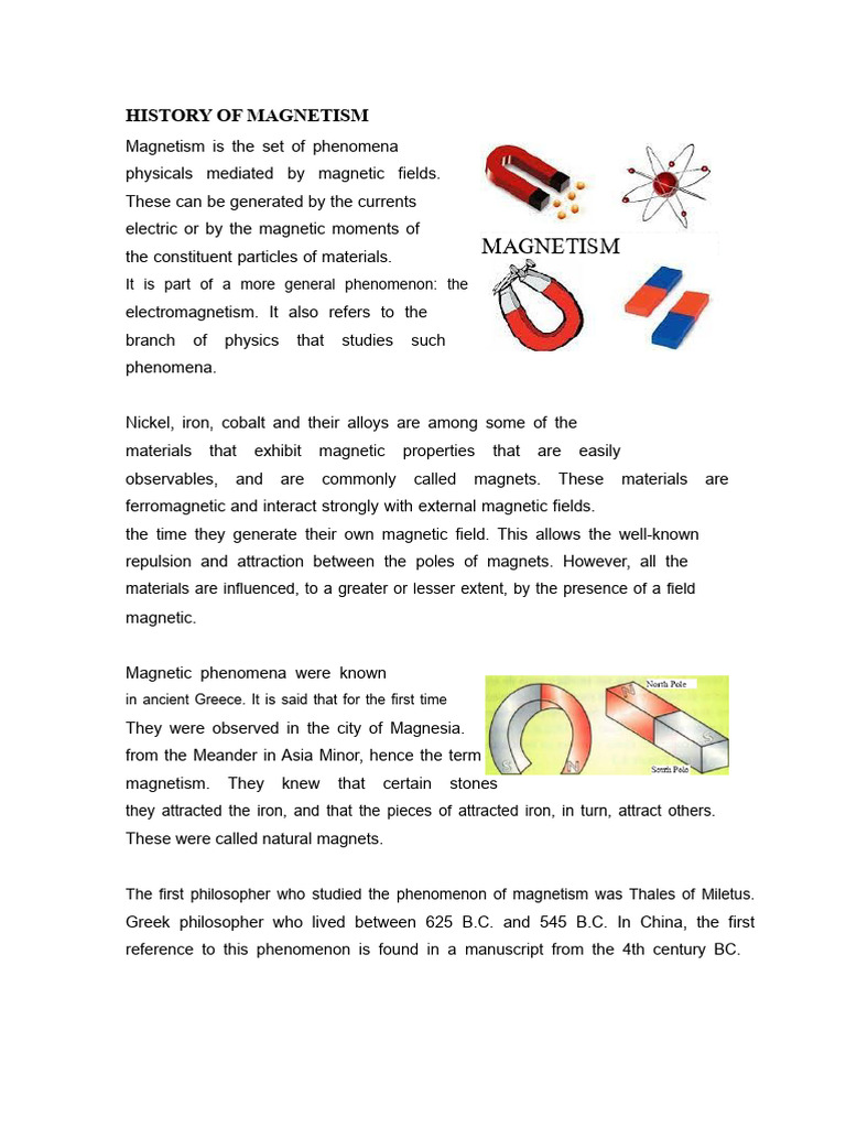 History of Magnetism | PDF | Magnetism | Electromagnetism