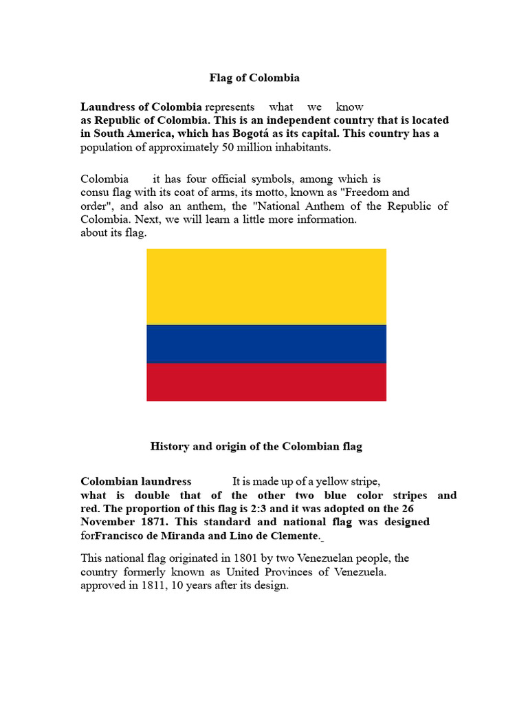 History of The Flag of Colombia PDF | PDF | Colombia | Heraldry