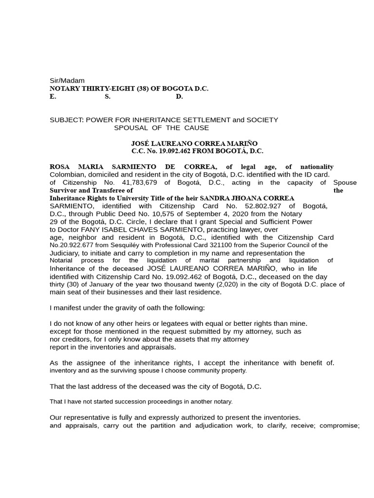 Succession Model With Assignment of Inheritance Rights | PDF ...