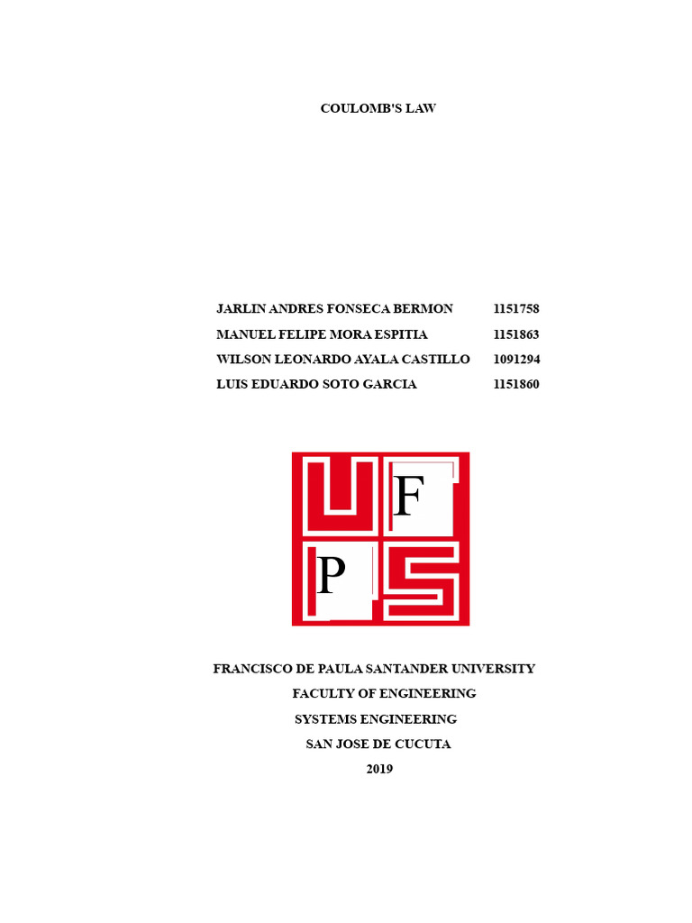 Physics 2 Laboratory Report Coulomb's Law - UFPS | PDF | Electric Charge | Force