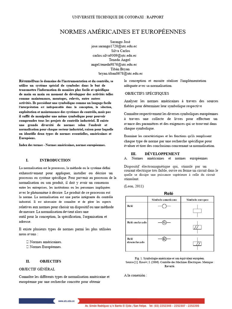 Normes Américaines Et Européennes | PDF | Interrupteur | Biens manufacturés