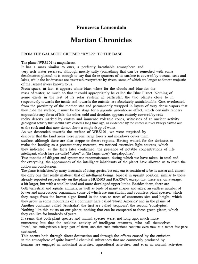 Martian Chronicles | PDF | Mars | Water