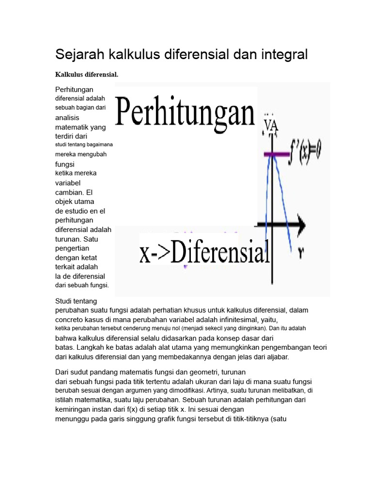 Sejarah Perhitungan Diferensial Dan Integrasi | PDF