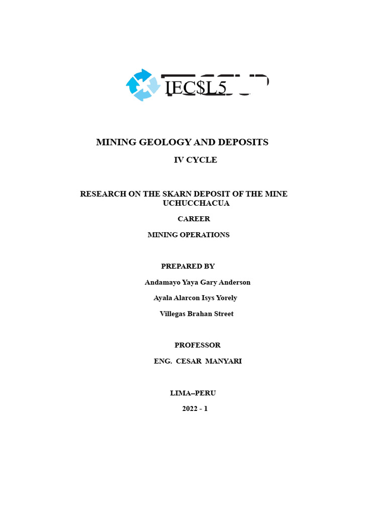 Group 5 Mine UCHUCCHACUA | PDF | Rock (Geology) | Clastic Rock
