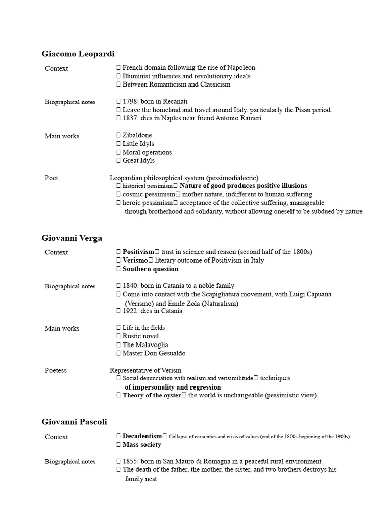 Summary of Authors For The State Exam | PDF | Poetry