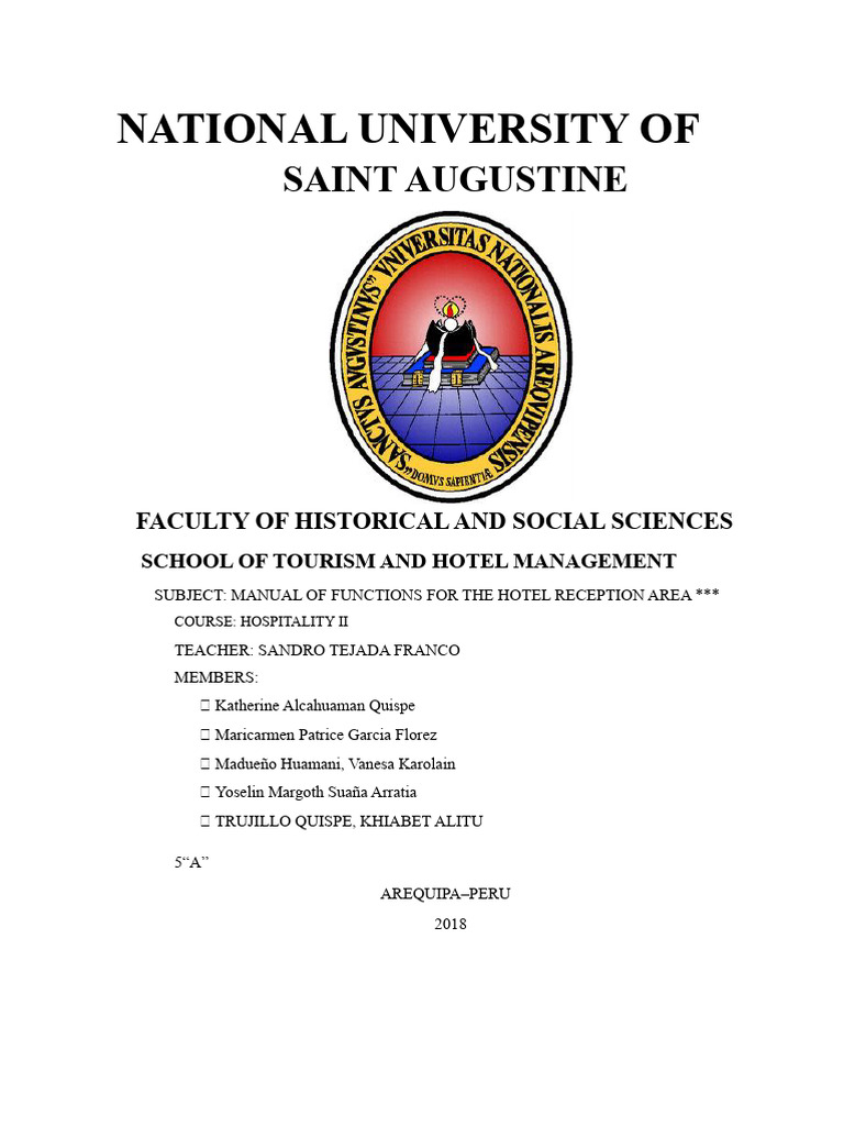 Manual of Functions of The Reception Department Original | PDF | Business