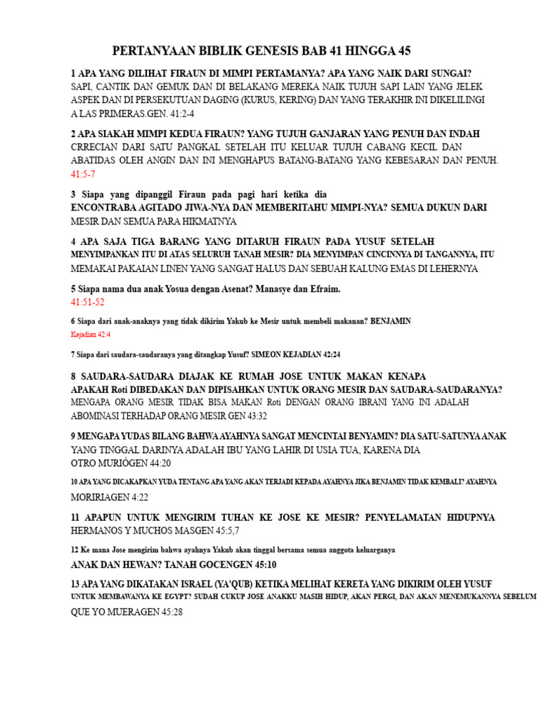 Pertanyaan Genesis | PDF