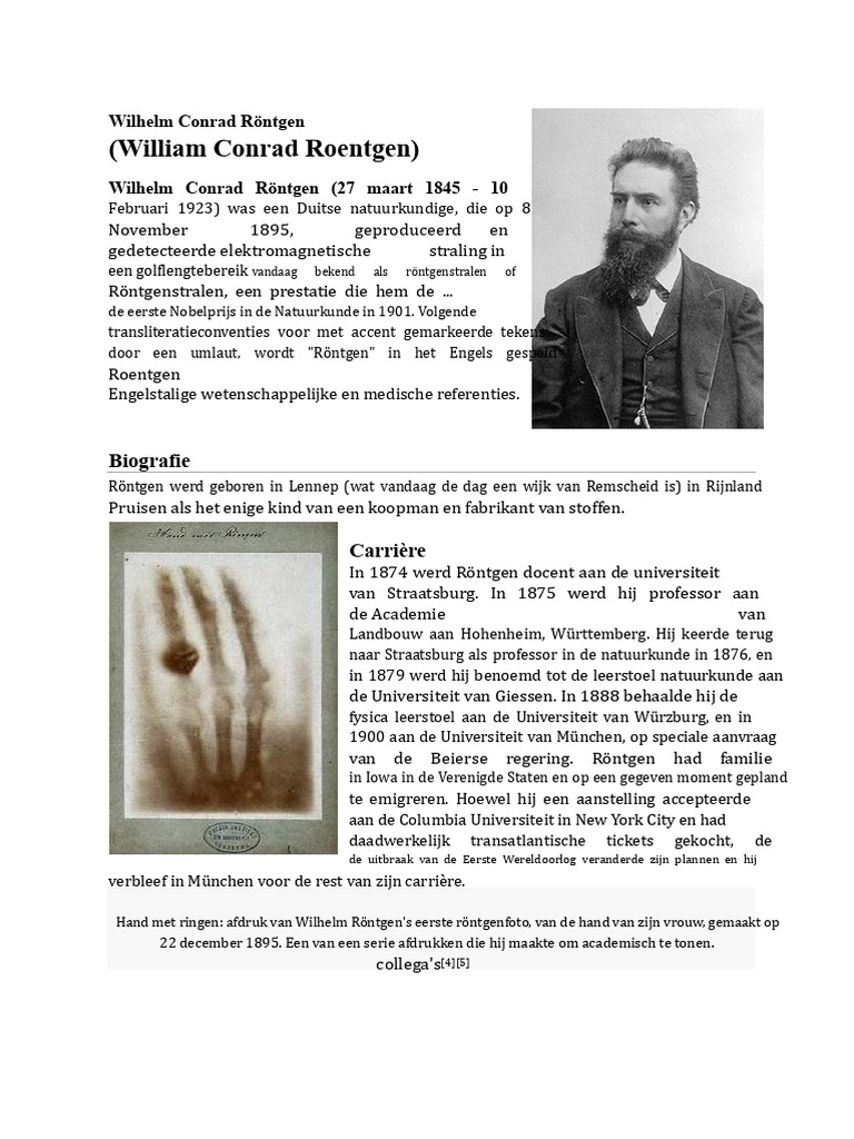 Wilhelm Conrad Röntgen | PDF