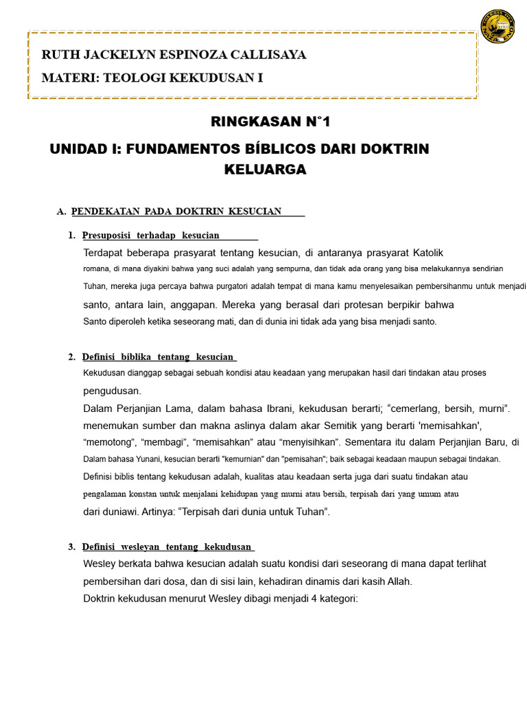 Doktrin Kekudusan dalam Teologi Kristen | PDF