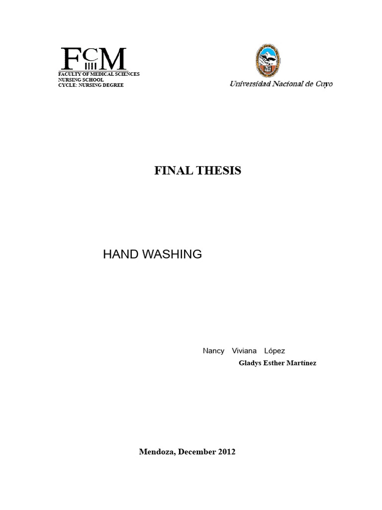 Thesis Hand Washing PDF | PDF | Hand Washing | Infection