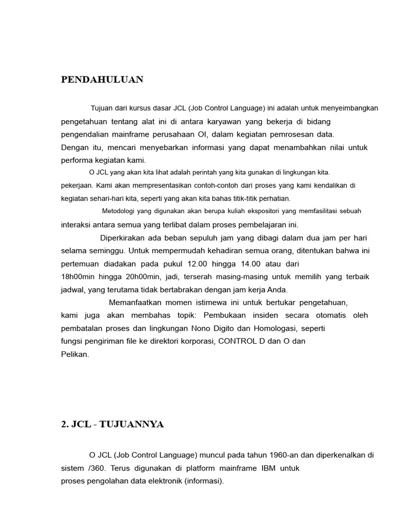 Kursus Dasar JCL untuk Pemrosesan Data | PDF