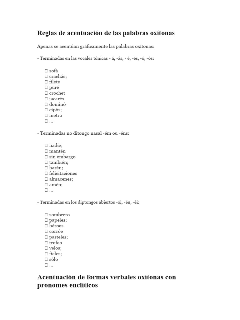 Reglas de Acentuación de Las Palabras Agudas | PDF | Lingüística | Fonética