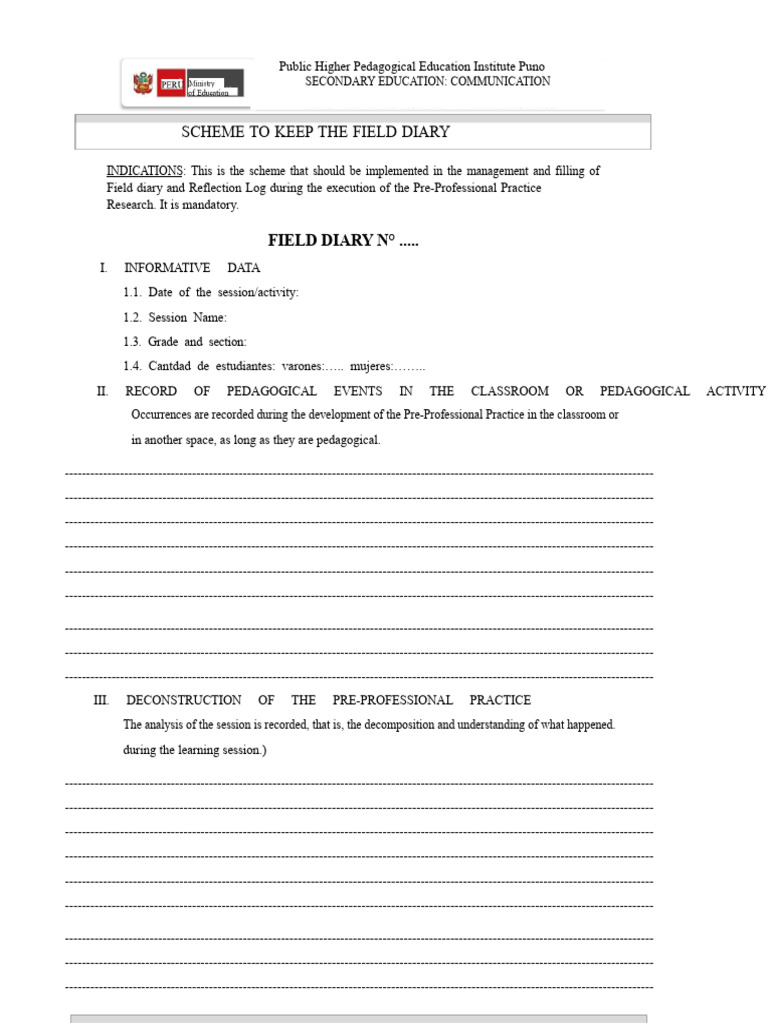 Schema For Keeping A Field Diary | PDF | Learning
