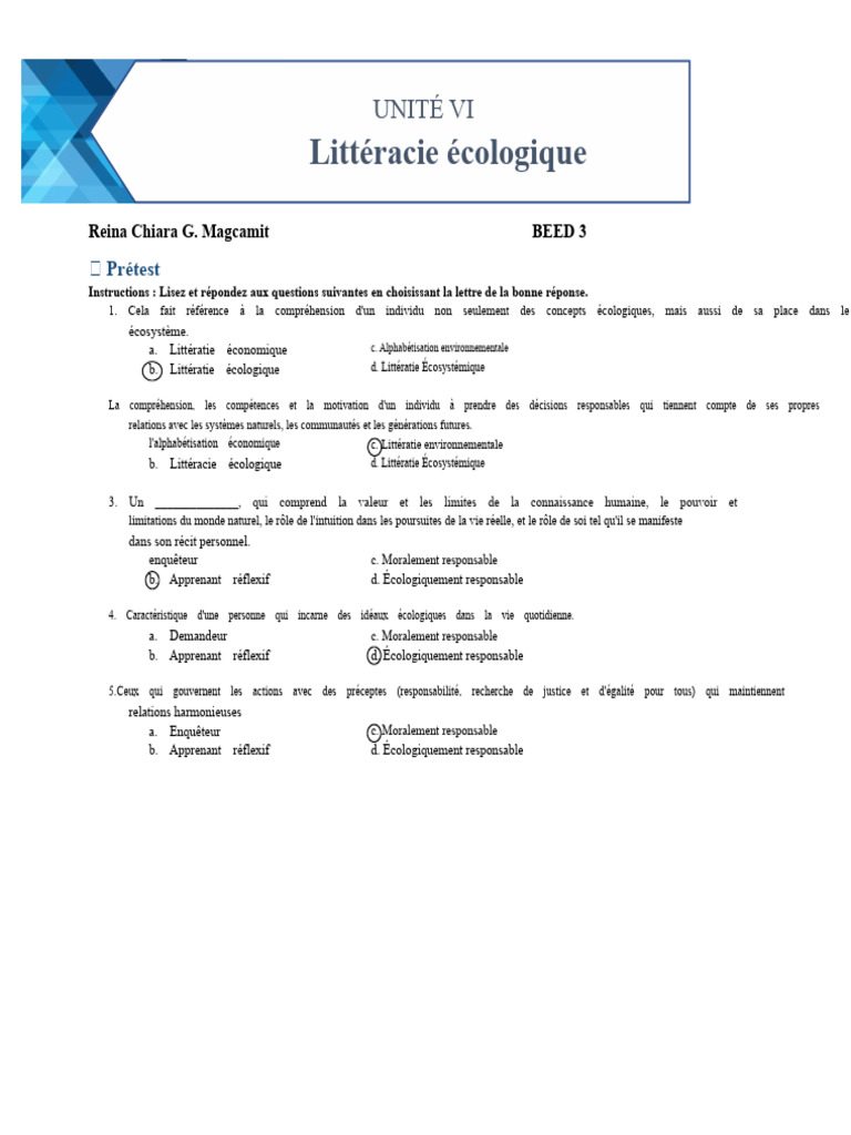 Comprendre la littératie écologique | PDF | Environnement naturel ...