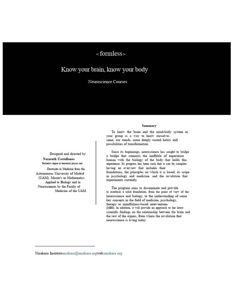 Neuroscience and Mind-Body Course | PDF | Neuroscience | Mind
