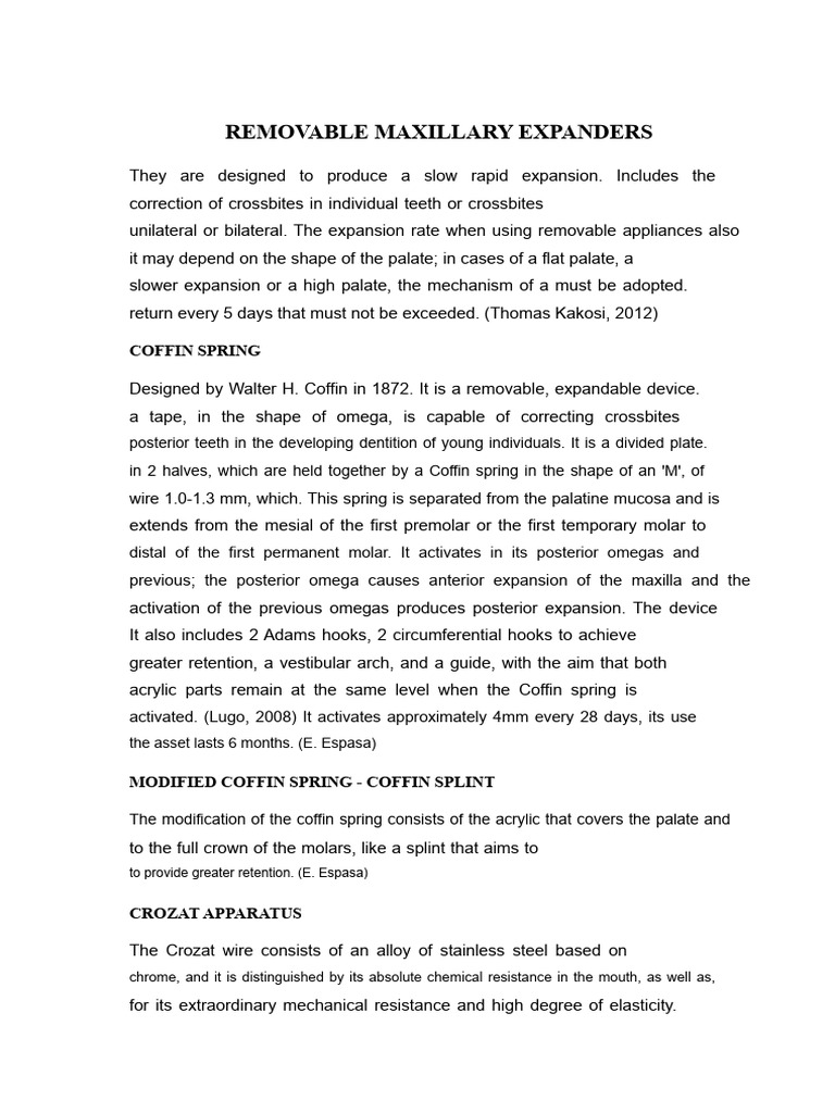 Maxillary Expanders: Types & Functions | PDF | Dentistry Branches | Tooth